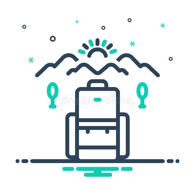 Mix Icon for Touring, Tourism and Ramble Stock Illustration ...