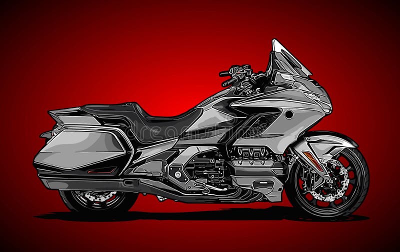 Touring Motor Side View Vector Template Stock Vector - Illustration of ...