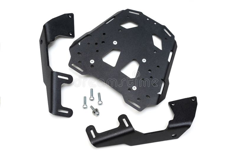 Touring Motorcycle Tail Top Case Luggage Rack on ISolated White ...