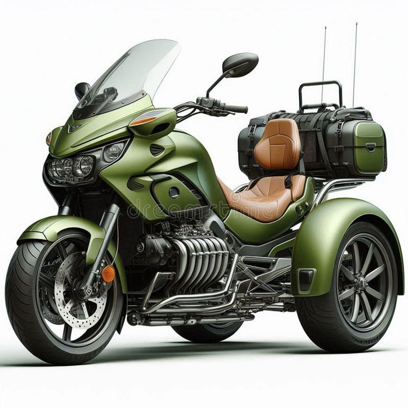 Long-distance Touring Three-wheel Motor Bike Stock Illustration ...