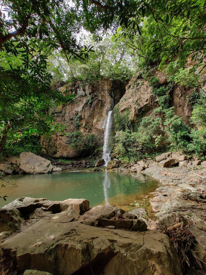 Touring Waterfalls with Crystal Clear Waters Stock Image - Image of ...