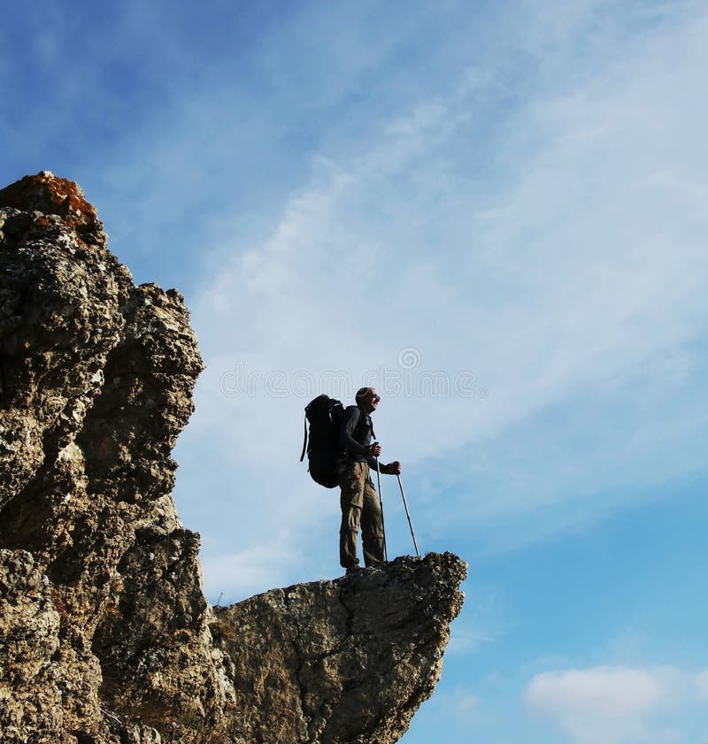Touris on the rock stock image. Image of movement, adventure - 2284049