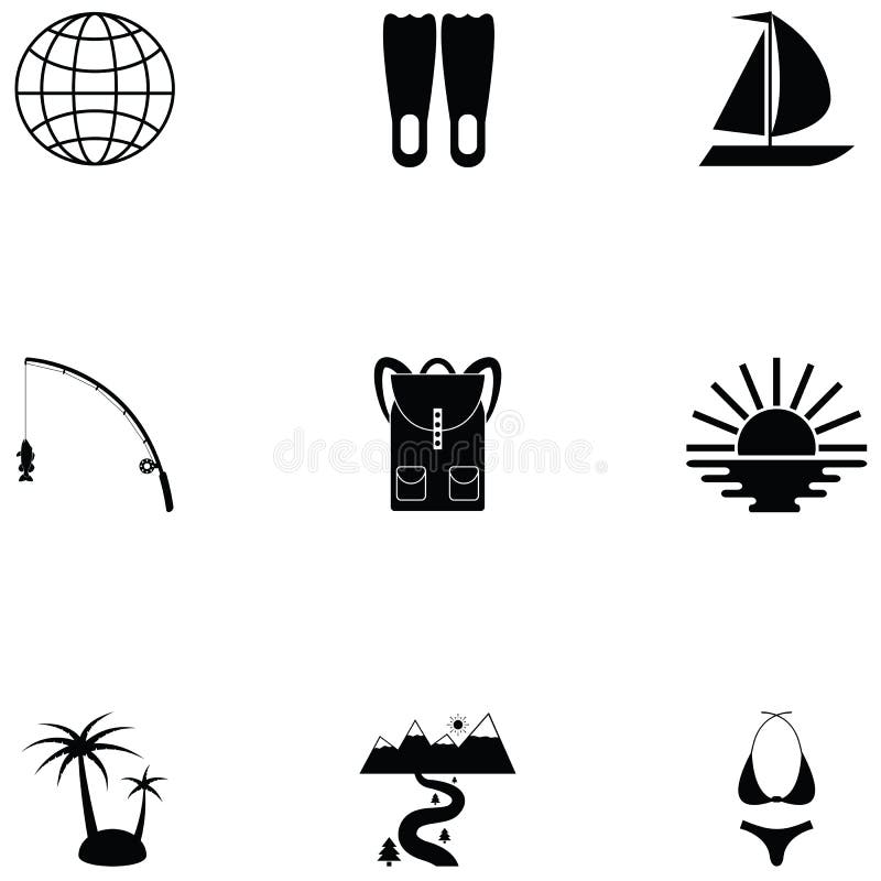 Tourism icon set stock vector. Illustration of icon - 139531028