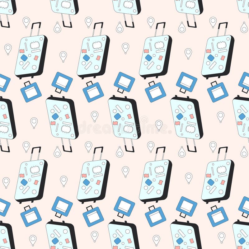 Tourism Seamless Pattern. Luggage Endless Repeatable Background ...