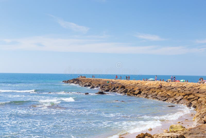 Tourism in Spain. View of Beach in Rota, Cadiz, Spain. Stock Image ...