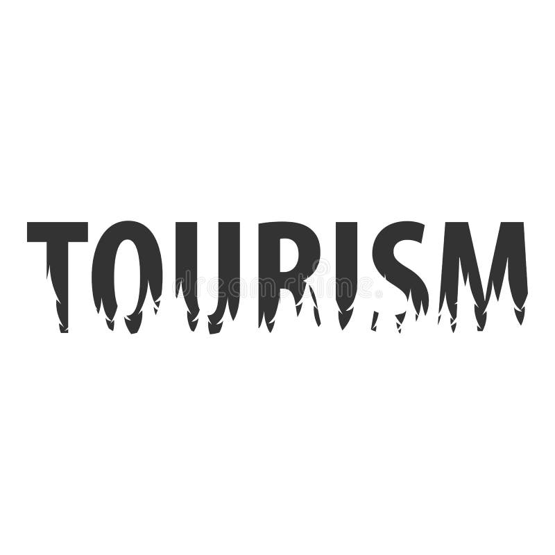 Tourism. Text or Labels with Silhouette of Forest. Stock Illustration ...