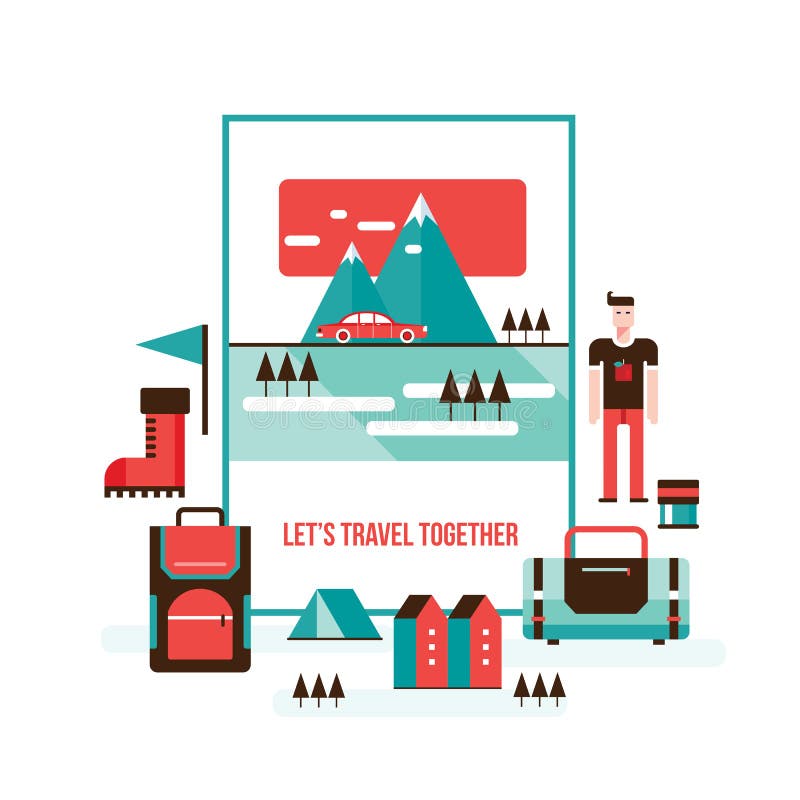 Tourism and Travel Set of Modern Flat Design Elements Stock ...