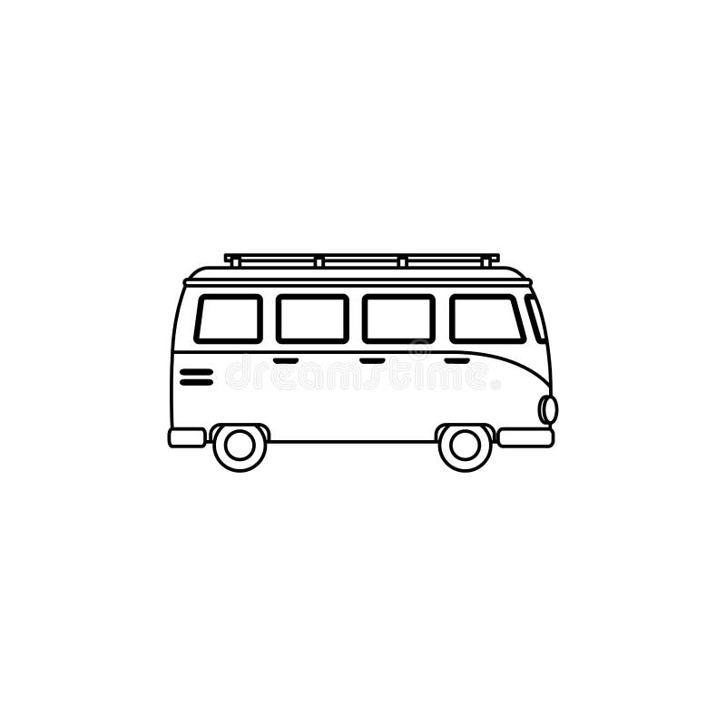 Tourism van vehicle icon stock illustration. Illustration of journey ...