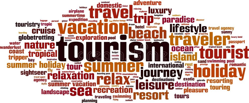 Tourism word cloud stock vector. Illustration of exploration - 218828652