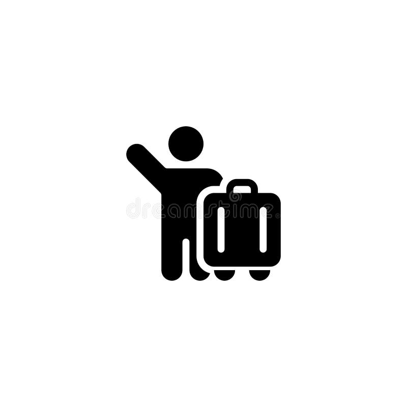 Tourist Arrival Airport People Glyph Solid Icon, Logo, and Illustration ...