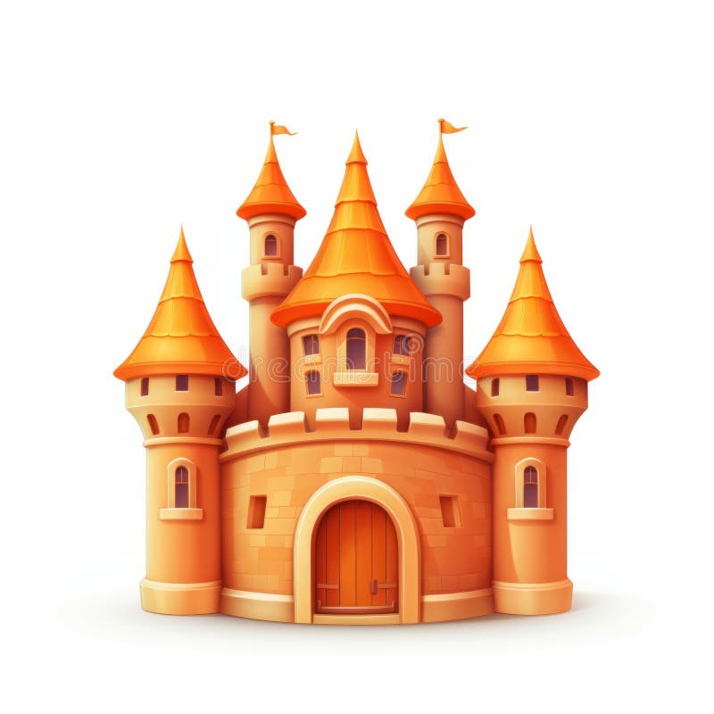 Tourist Attraction Castle Web Icon Orange Gradient White , Generated by ...