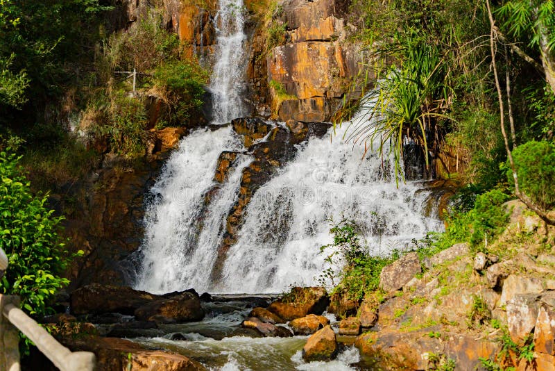 Waterfall in Dalat. stock image. Image of travel, vietnamese - 265224049
