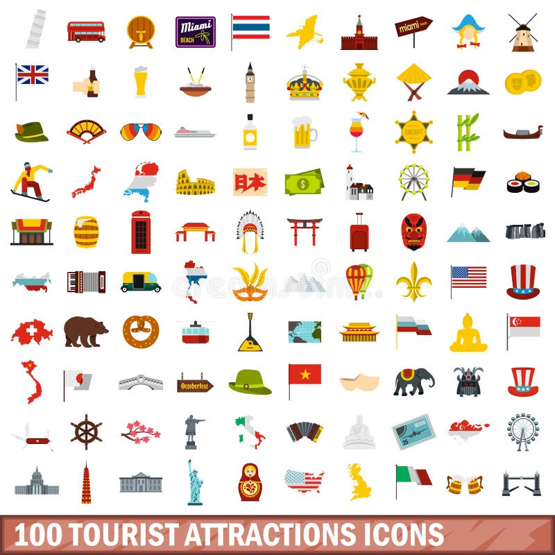 Tourist Attraction Symbol Tourist Attractions Icon Illustration