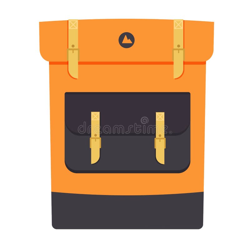 Tourist Backpack in Cartoon Style Stock Vector - Illustration of ...