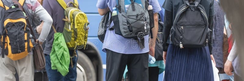 Tourist in a Backpack in the City Stock Image - Image of backpacker ...