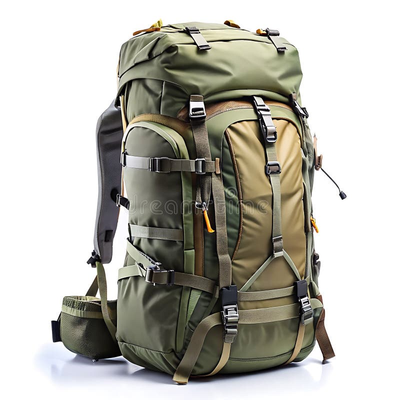 Tourist Backpack, Travel Backpack Isolated on White Background Stock ...