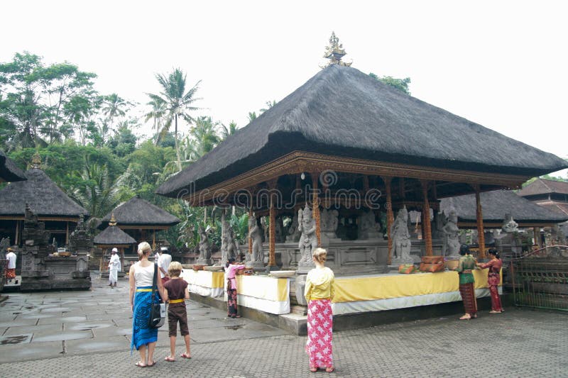 Tourist on Bali Holy site editorial stock photo. Image of indonesia ...