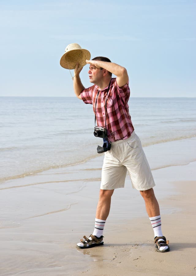 Tourist on beach stock image. Image of camera, ocean - 37049269