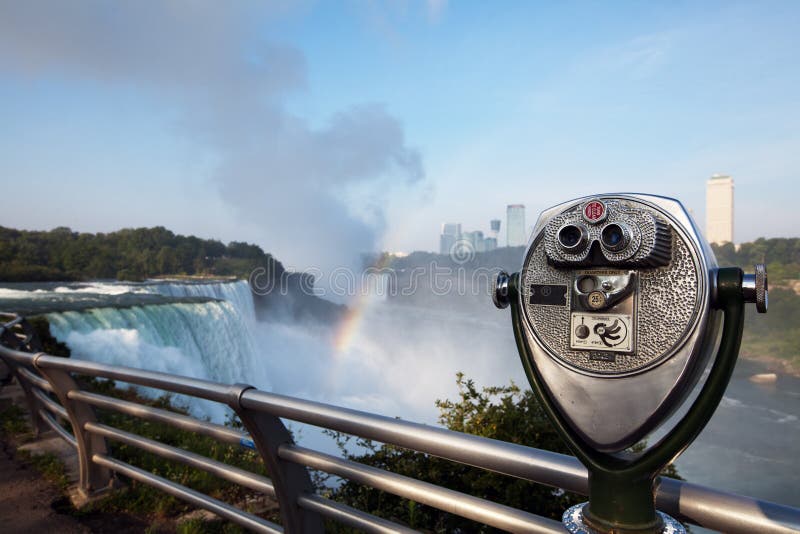 Tourist Binoculars on the Observation Deck Niagara Falls Stock Image ...