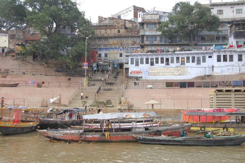 Tourist Boats at Varanasi India Editorial Photo - Image of people ...