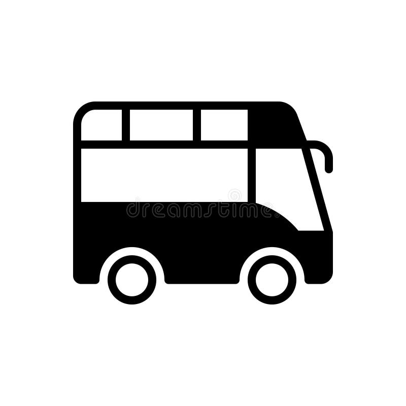 Black Solid Icon for Tourist Bus, Passenger and Bus Stock Vector ...