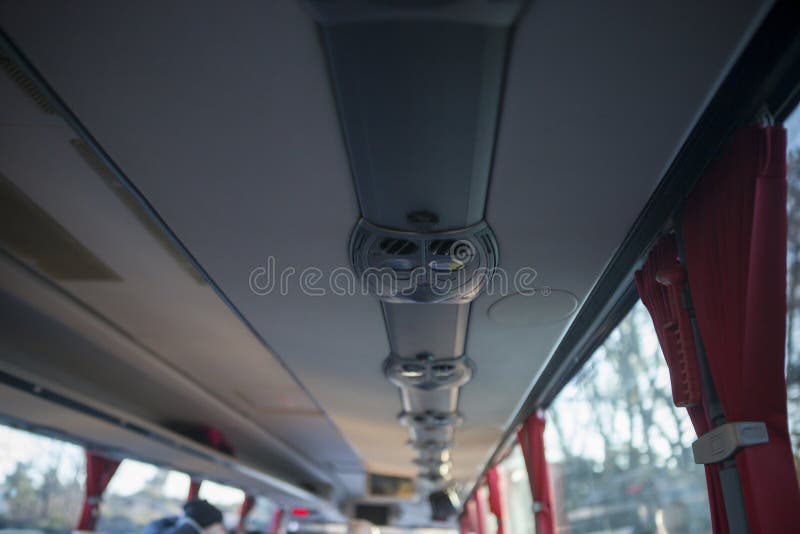 Tourist bus interior stock image. Image of luggage, cabin - 268663445