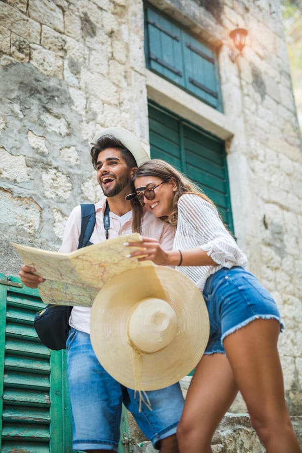 Tourist Couple Exploring City Stock Photo - Image of exploring, happy ...