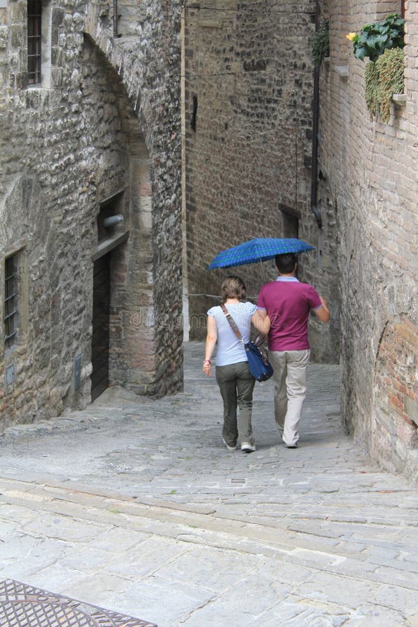 Tourist in Gubbio Umbria editorial photo. Image of rain - 21603576