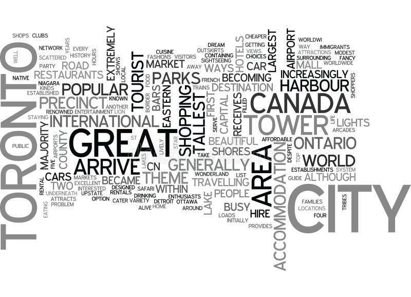 A Tourist Guide To Toronto Word Cloud Stock Illustration - Illustration ...