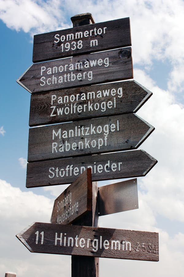 Tourist guidepost stock photo. Image of character, dolomite - 30256180