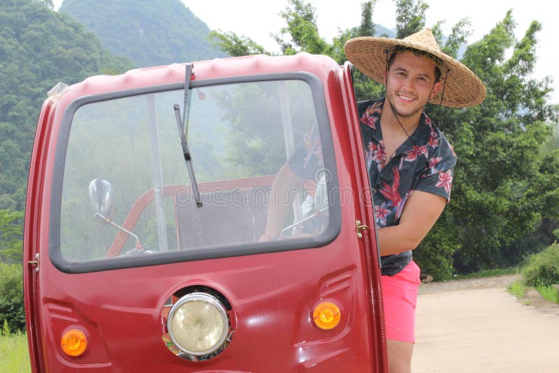 Tourist having fun in Asia stock photo. Image of auto - 151631802