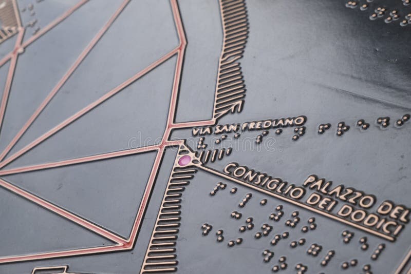 Tourist Information Map with Braille Text Stock Photo - Image of ...