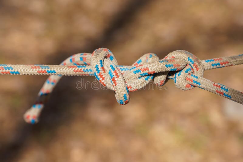 Tourist Knot on a Rope. Background with Copy Space Stock Image - Image ...