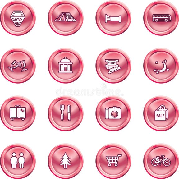 Tourist locations icon set stock vector. Illustration of rail - 2862322