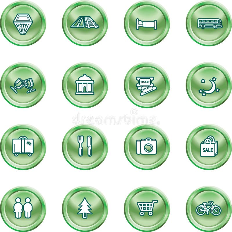 Tourist locations icon set stock vector. Illustration of tourist - 5196062