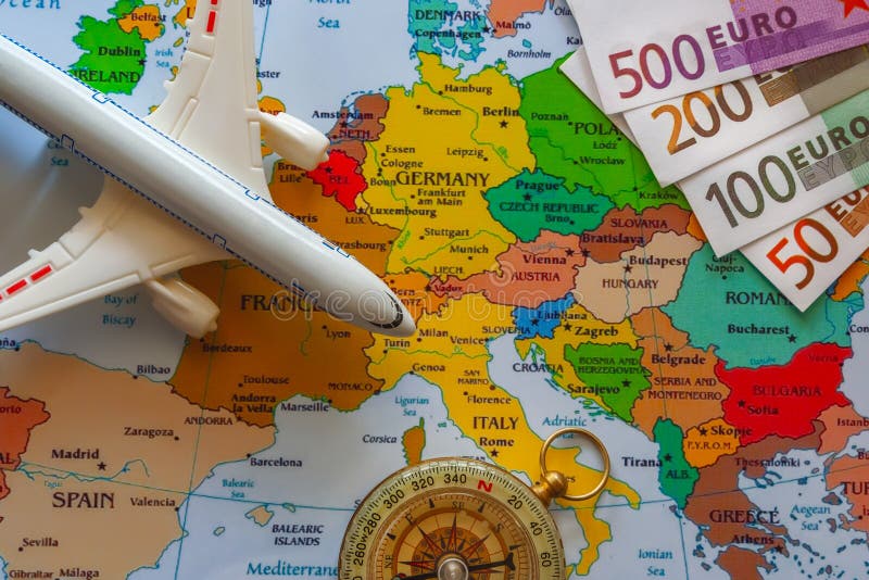 Europe map and compass stock image. Image of direction - 61111251