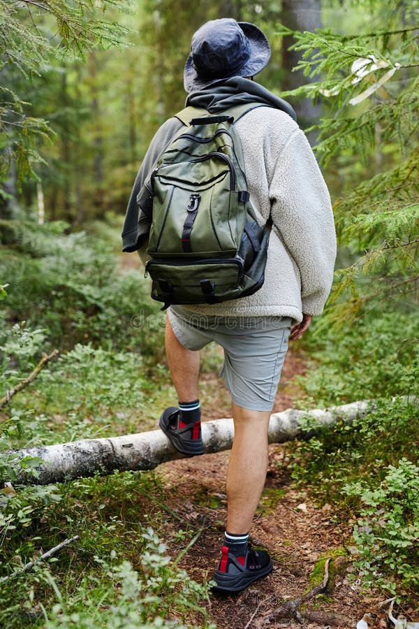 Tourist in Nature Back View Stock Image - Image of outdoors, people ...