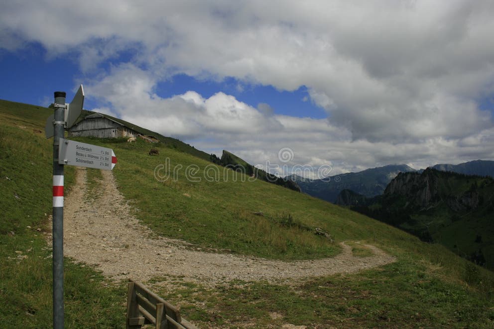 Tourist Path on a Trip in Austria Stock Image - Image of hill, path ...