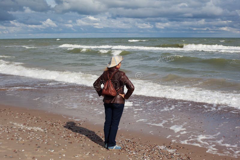 Tourist at sea. stock photo. Image of horizon, wave, outdoor - 28617858