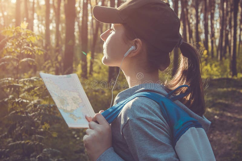 Tourist Searching for a Right Way Using a Map Stock Image - Image of ...