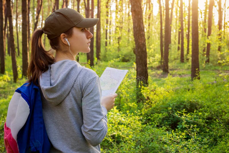 Tourist Searching for a Right Way Using a Map Stock Image - Image of ...
