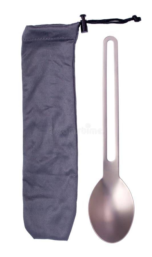 Tourist Spoon from the Titan with a Cover Isolated Stock Photo - Image ...