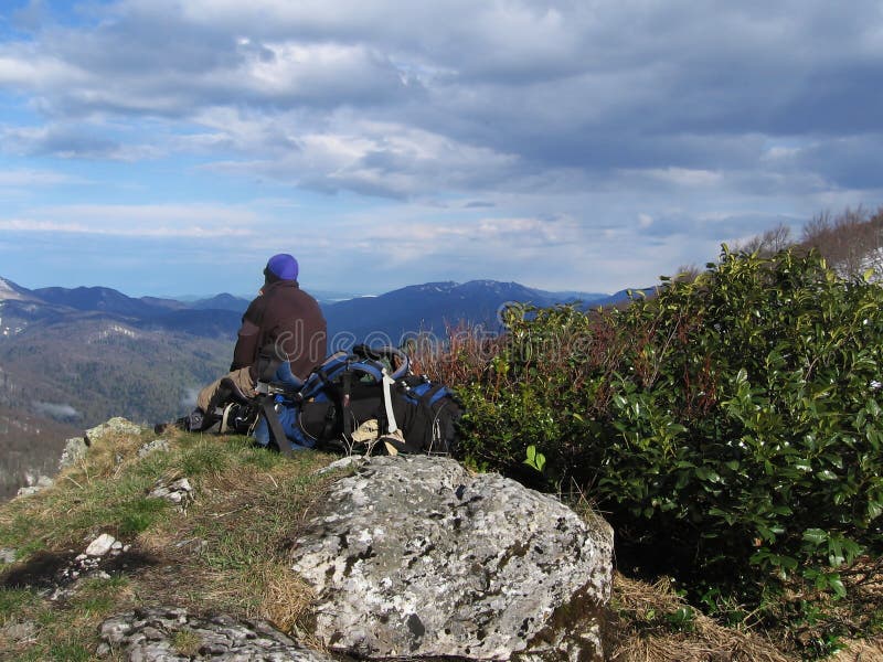 Tourist on the summit stock photo. Image of extreme, activity - 794262