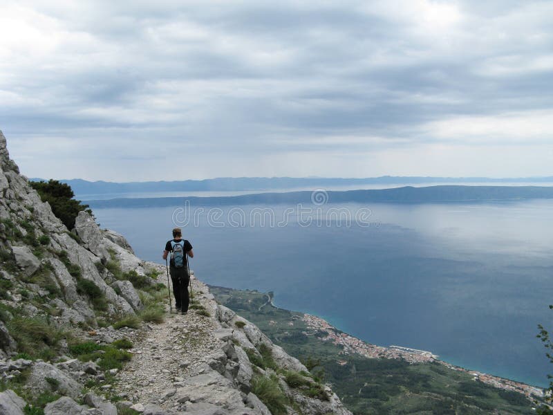 The Tourist Trail in the Mountains Above Sea Level Stock Photo - Image ...