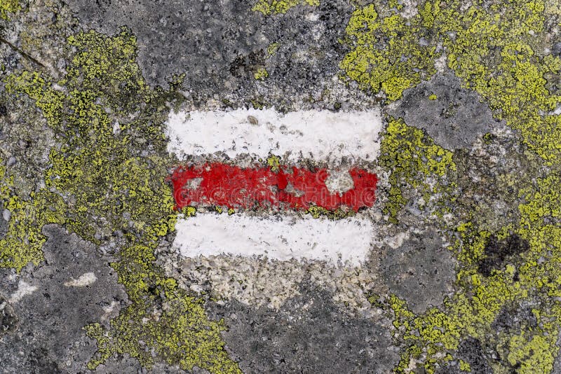 Tourist Trail Sign Painted on the Rock. Stock Photo - Image of tatra ...