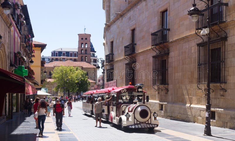 Tourist Train in the Old Part of Leon Editorial Stock Image - Image of ...