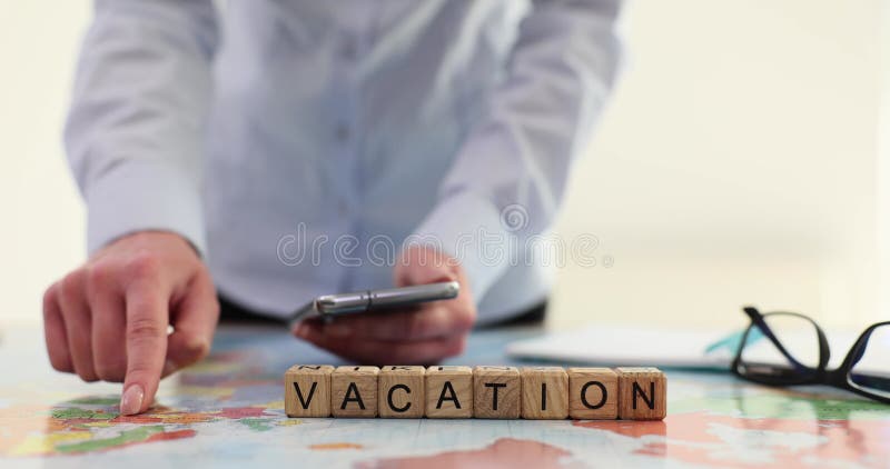 Tourist Vacation Route and Study of World Map and Word Vacation Stock ...