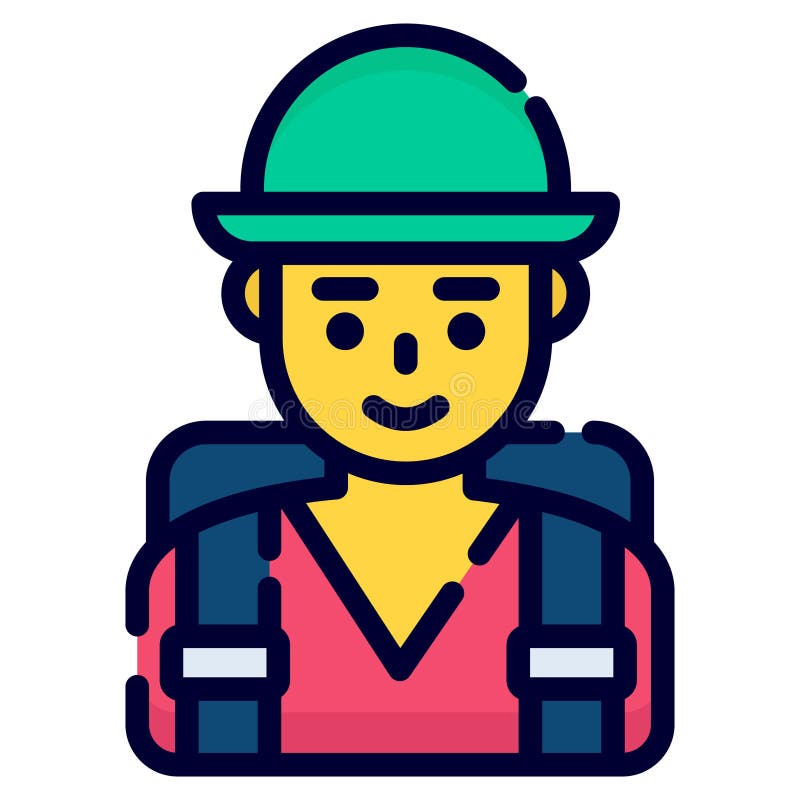 Tourist Vector Icon. Colored Outline Style for Web and Mobile Stock ...