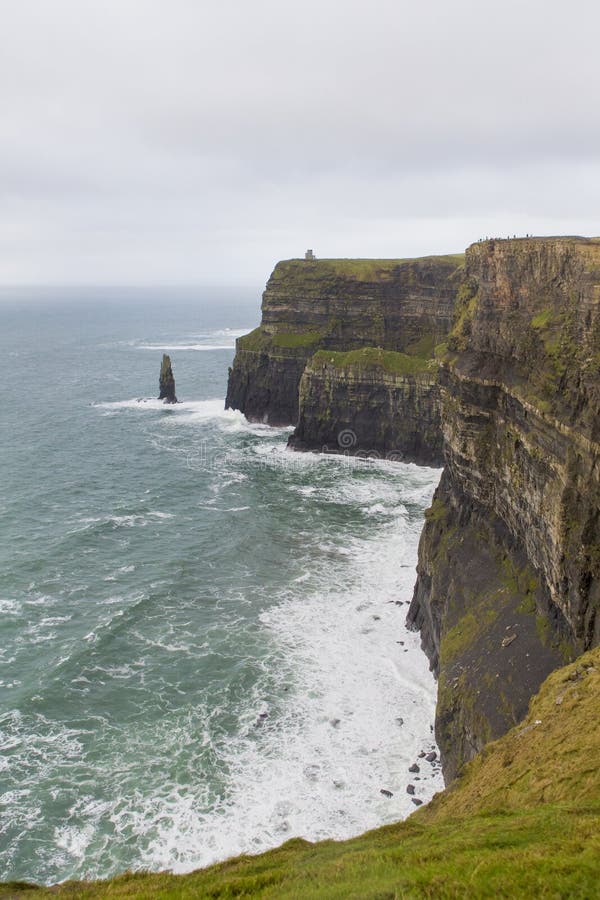 Tourist Visiting the Cliffs of Moher Stock Image - Image of nature ...