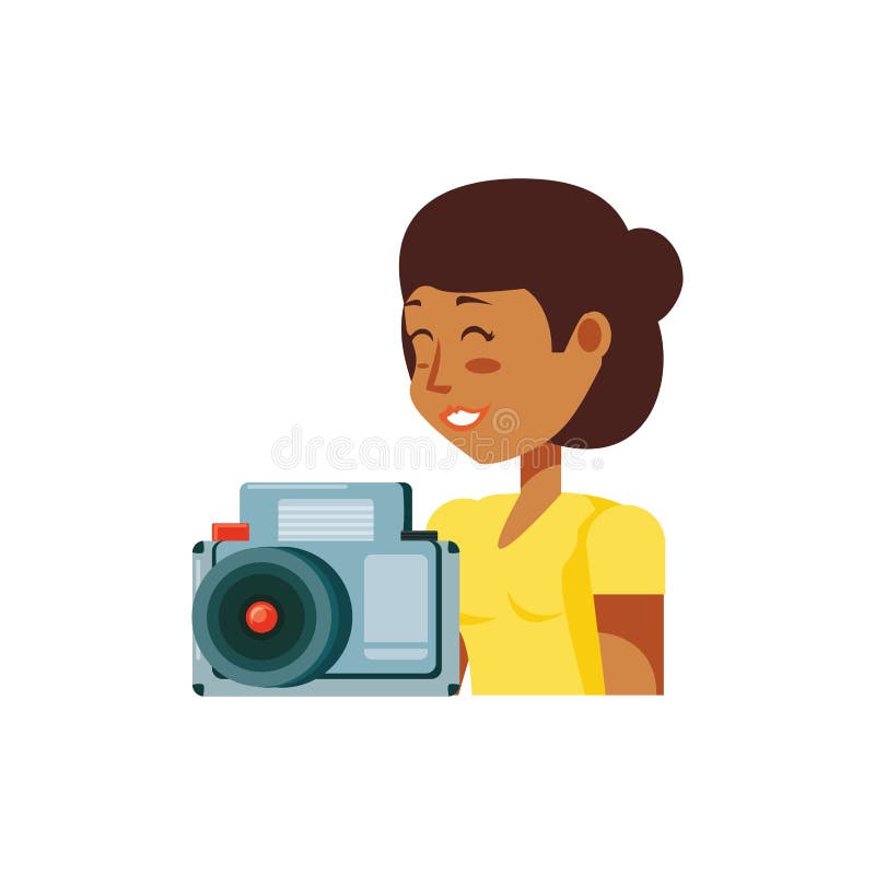 Woman with Camera stock vector. Illustration of snapshot - 42093690